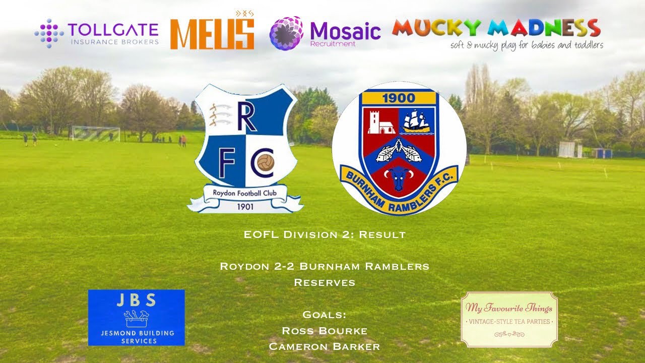 Roydon 2-2 Burnham Ramblers Reserves - YouTube