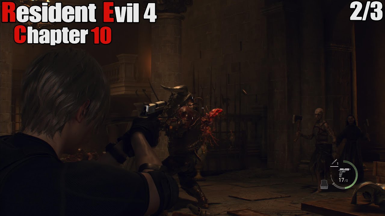 Resident Evil 4 Remake - Leon fall into Waterway & Fight Two Garrador ...