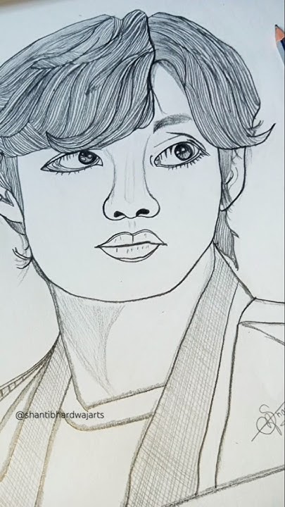 BTS V Kim taehyung drawing 🏻 #drawing#bts#kimtaehyung#shorts - YouTube