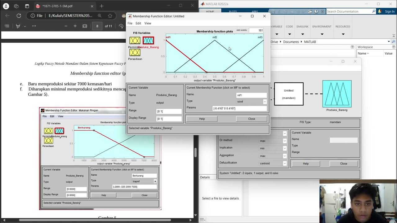 UTS || Penerapan Logika Fuzzy Metode MAMDANI pada MATLAB - YouTube