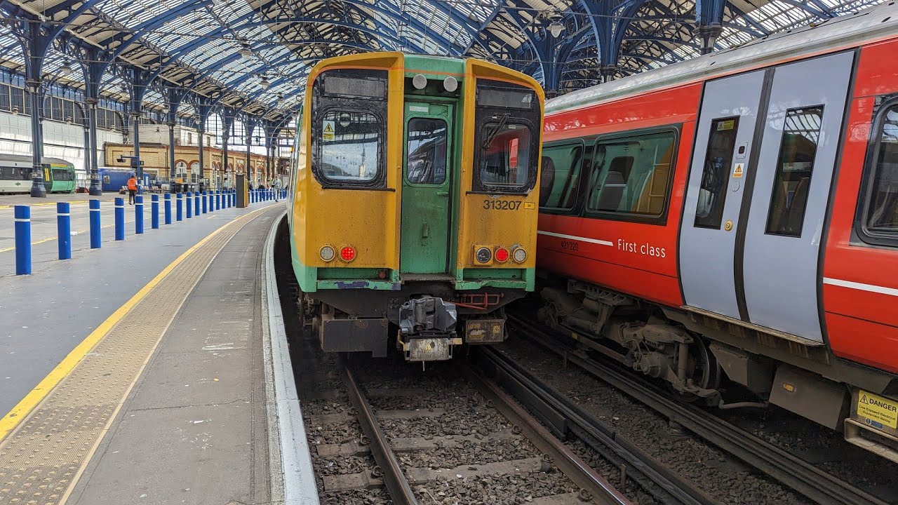 Class 313 (207) Arriving And Departing Brighton! - YouTube