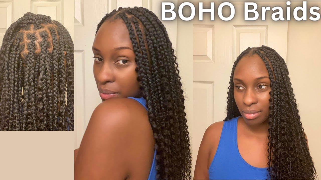 Gorgeous Human Hair Knotless Boho Box Braids For Thin Hair - YouTube