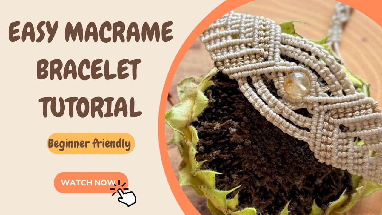 Easy Macrame Bracelet Tutorial | Beginner Friendly with Stone Bead ...