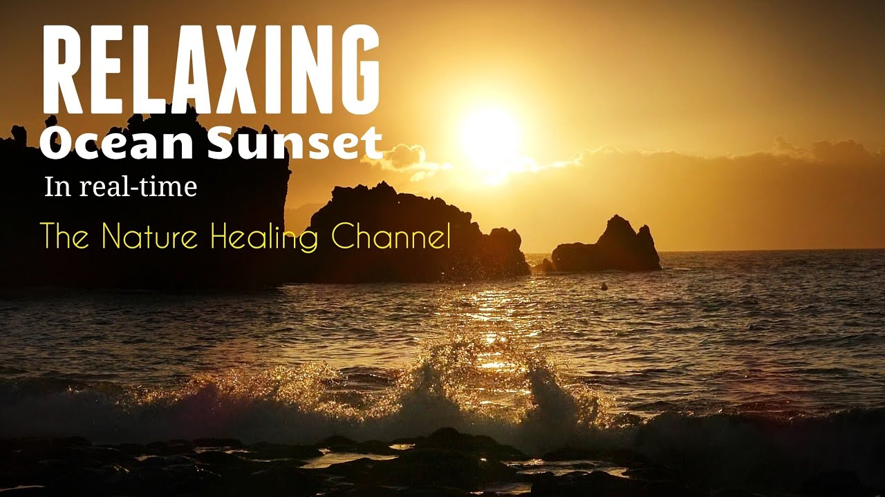 Relaxing Ocean Sunset - Gentle sound of lapping waves - 20 minute real ...