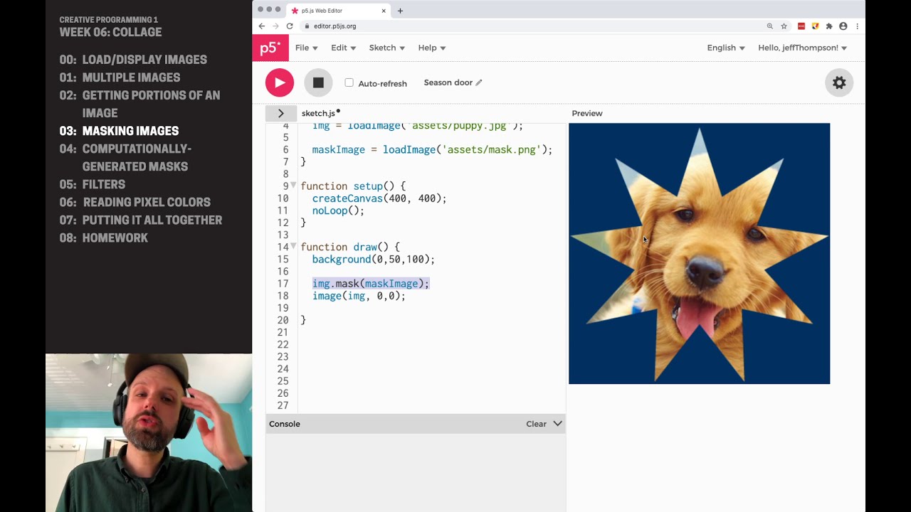Cp1 Collage In P5js Masking Images Youtube