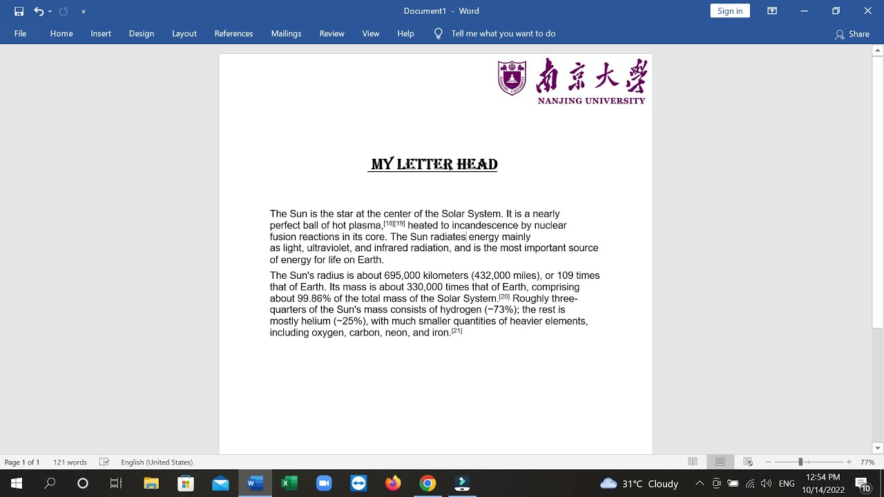 How to insert a logo in your letterhead in Microsoft Word - YouTube