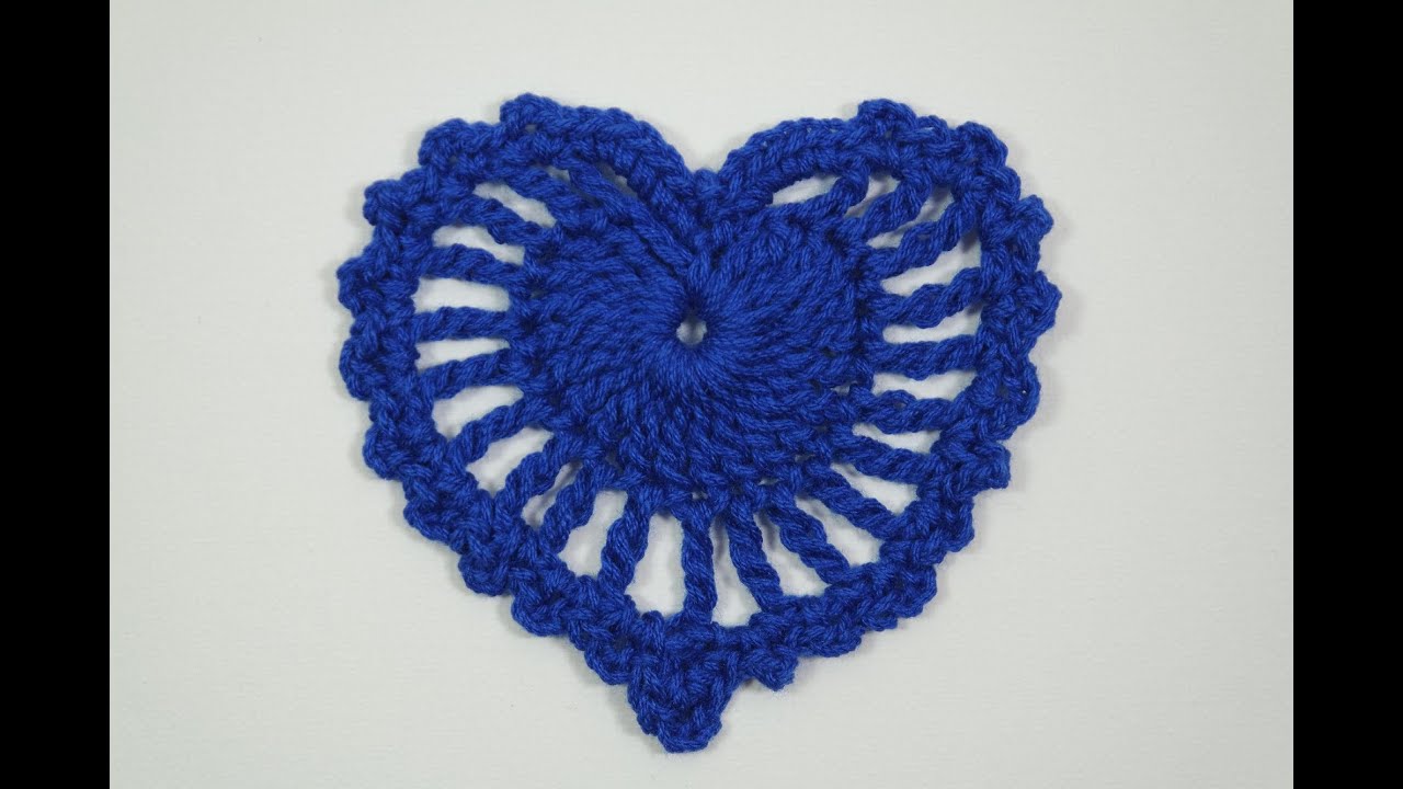 How to crochet heart motif free written pattern in description - YouTube