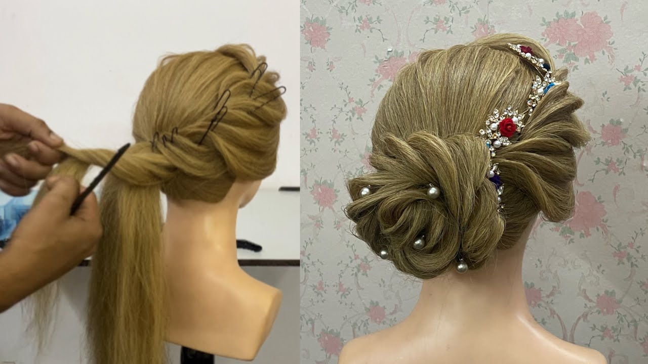 side swept hairstyle | one side hairstyle’s for girls | side partition ...