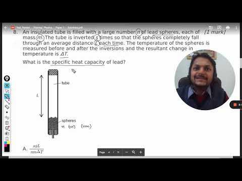 An insulated tube is filled with a large number n of lead spheres, each ofmass m. The tube is ...