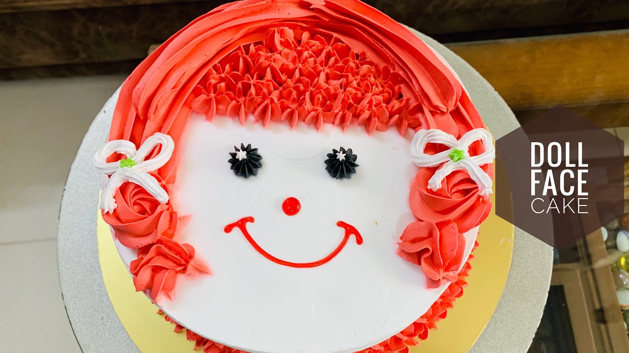 Doll face cake for beginners - YouTube