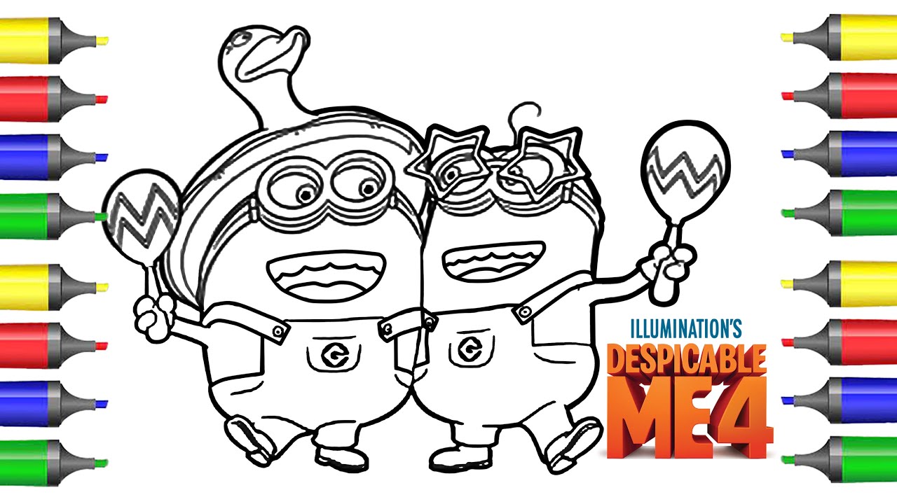 DESPICABLE ME 4 coloring book / MINIONS coloring book/🎼NCS - YouTube