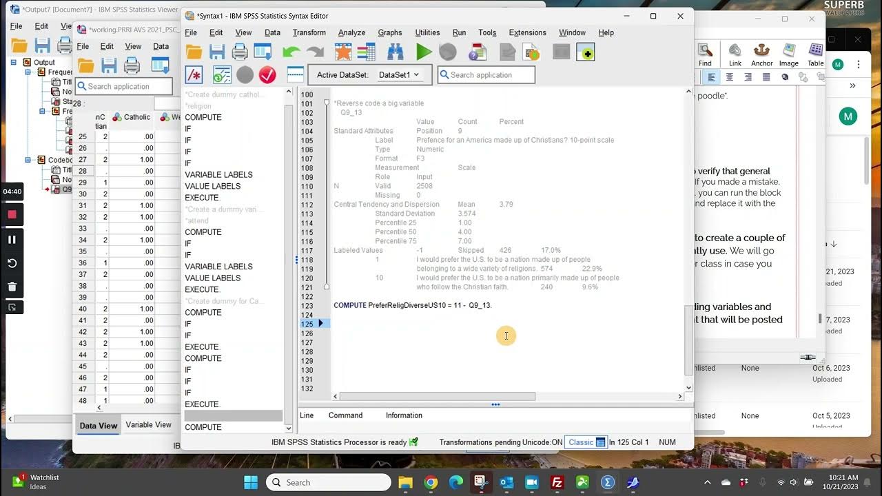 Using COMPUTE + IF statements to reverse code a variable with a big ...