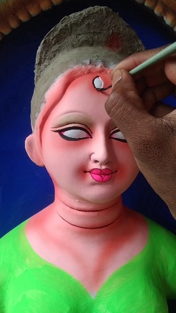 murti eye makeup | murti face colour | idol makeup 👍#statue #kumartuli ...