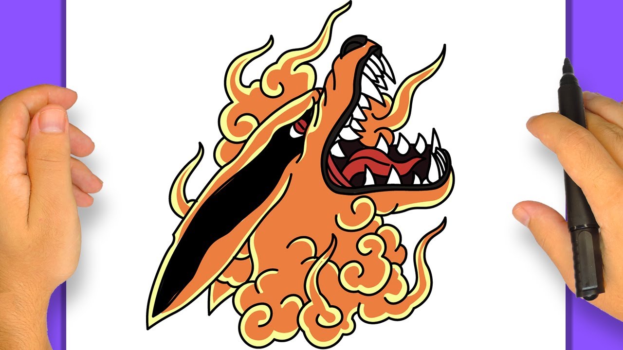 How to Draw the Nine-Tailed Fox | Kurama | Naruto | Step by Step Simple ...