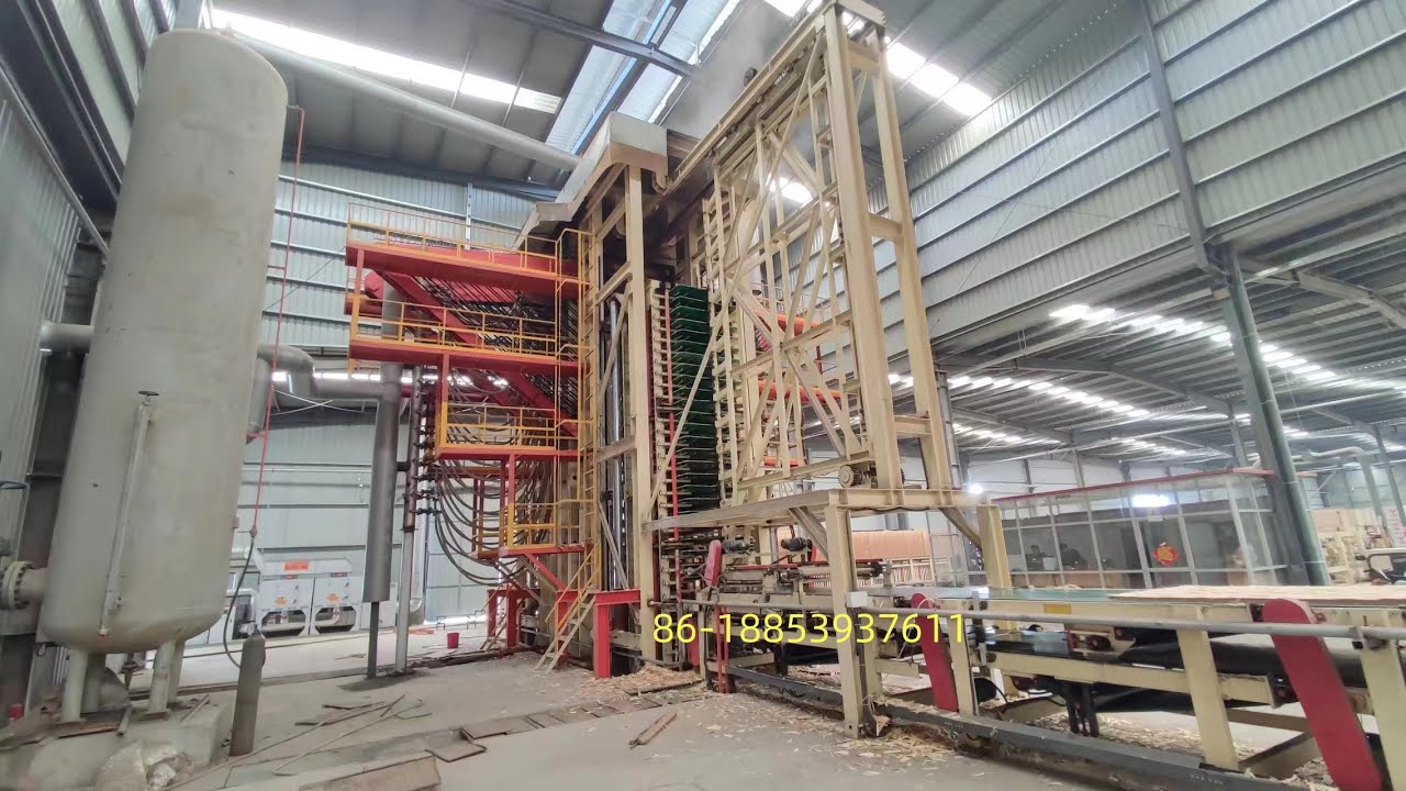 OSB production line/OSB press machine - YouTube