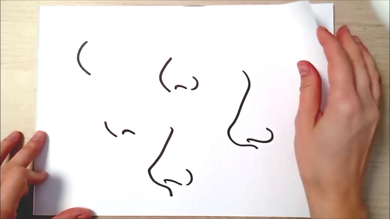 Jak nakreslit nos - z boku a zepředu - jednoduché kreslení pro děti a ...