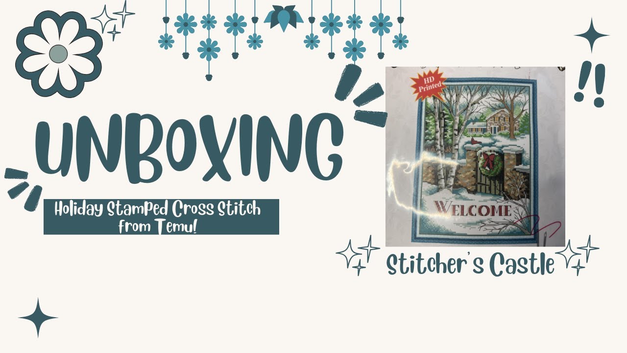 Temu Stamped Cross Stitch Kit (Holiday Project) - YouTube