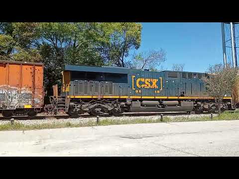 CSXT with #876 & #3028 ES44AH'S, #5356 & #5402 ES44DC'S also #3118 ES44AH as mid DPU Fitzgerald ...