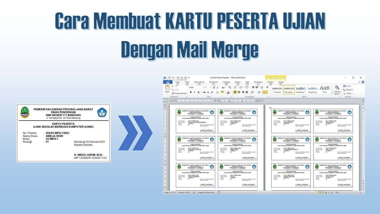 Cara Membuat Kartu Peserta Ujian Dan Nomor Meja Excel - Riset Cara Membuat Kartu Peserta Ujian Dan Nomor Meja Excel - Riset