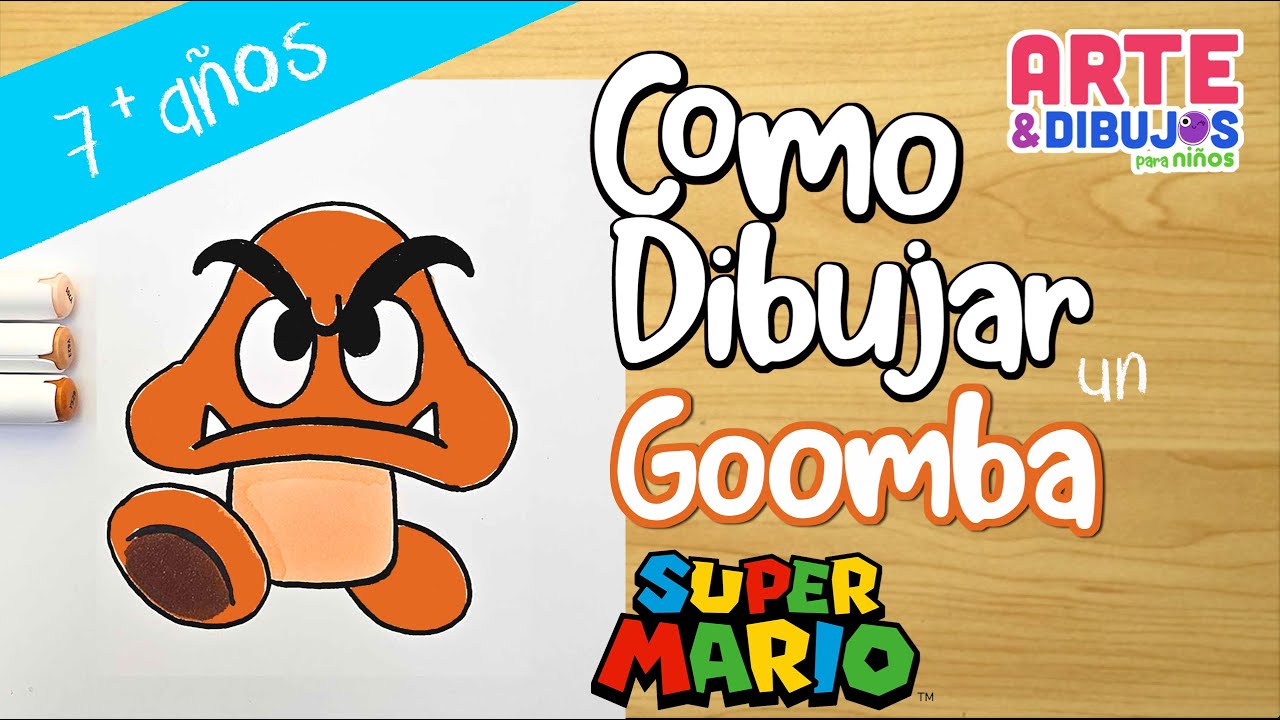 Como dibujar un GOOMBA | MARIO BROSS | Arte y Dibujos para Niños - YouTube