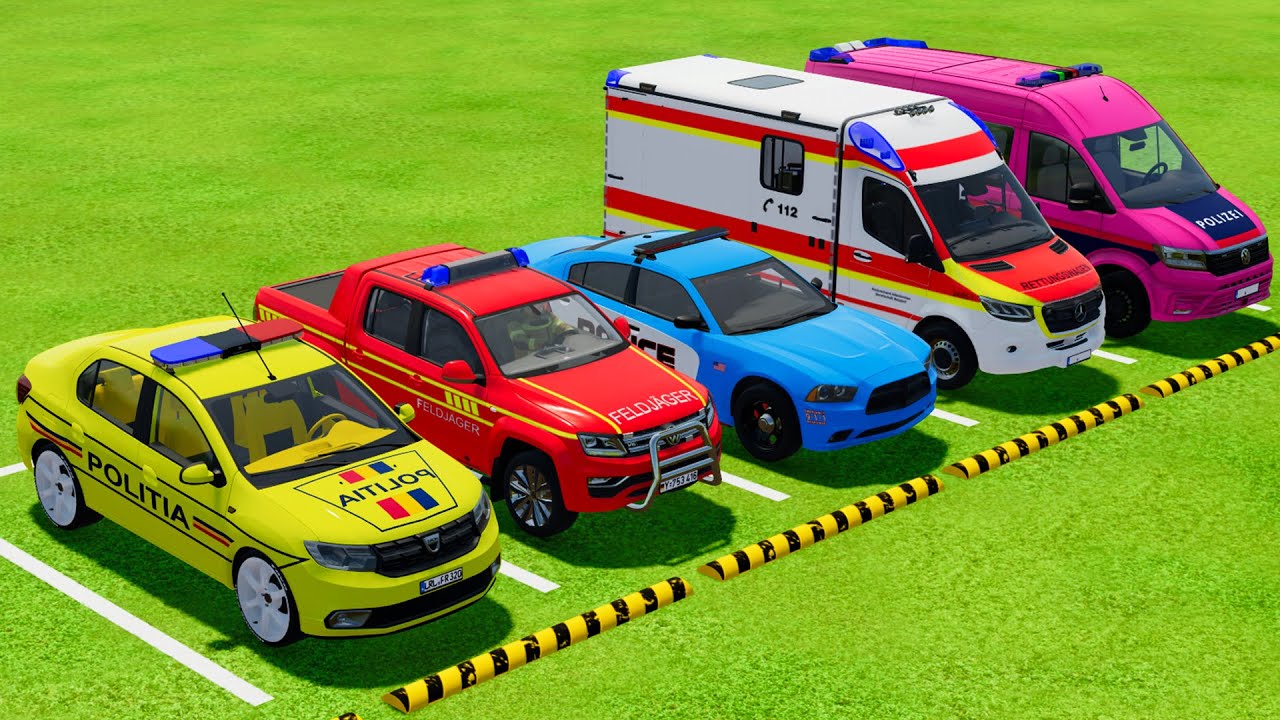 TRANSPORTING ALL POLICE CARS and AMBULANCE EMERGENCY VEHICLES WITH ...