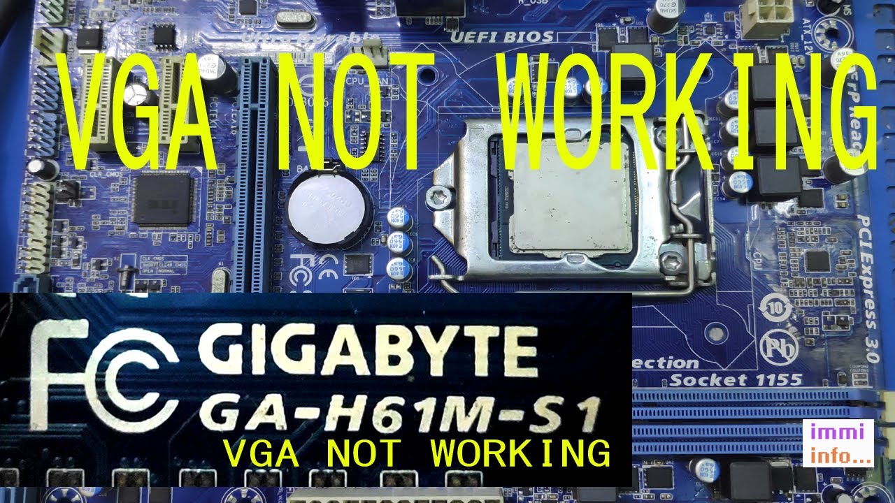 GIGABYTE GA H61M S1 VGA PORT NOT WORKING - YouTube