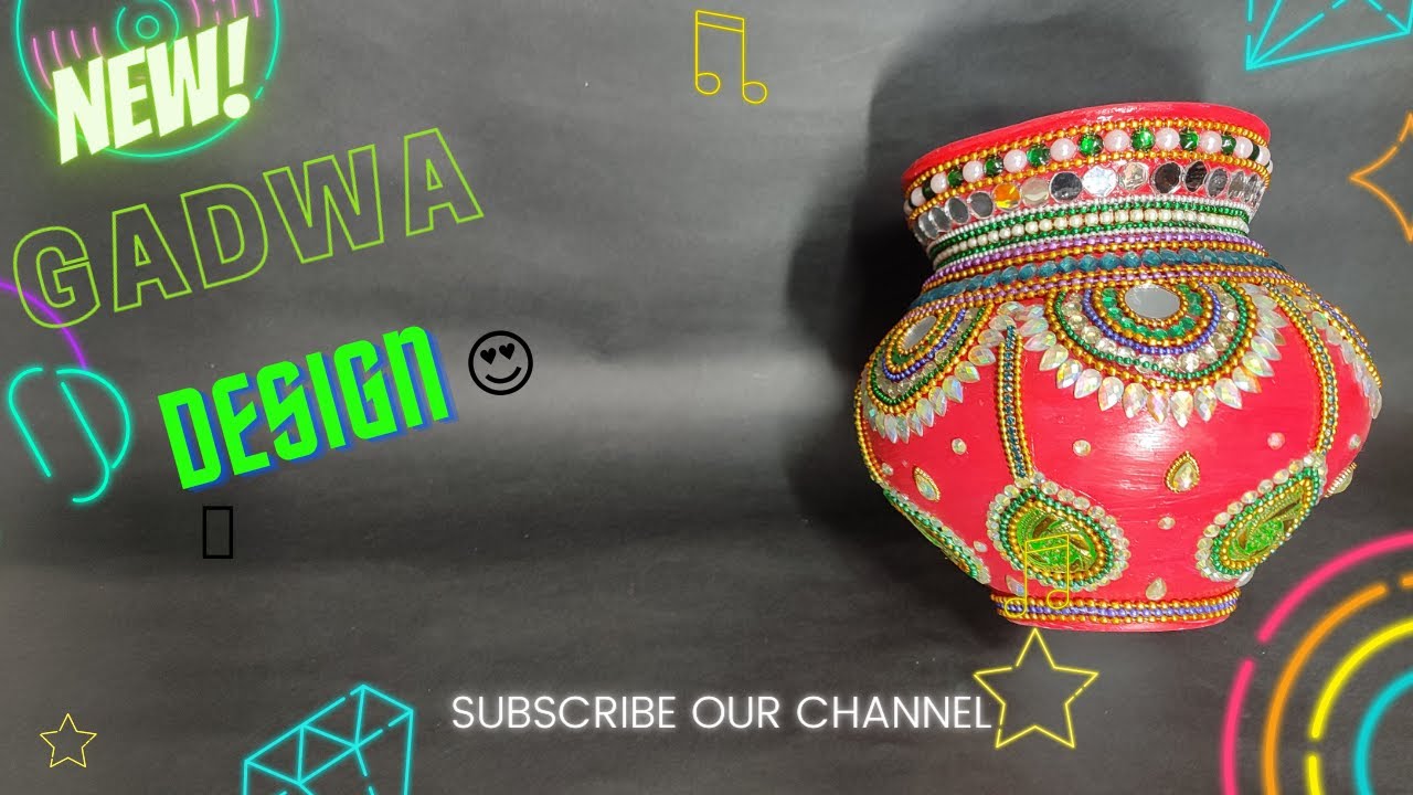 How to decorate beautiful kalash design / dicoration - YouTube
