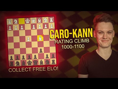 Abusing typical beginner mistakes | Caro-Kann ONLY Rating Climb