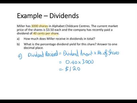 Dividend Payment and Yield Calculations - YouTube