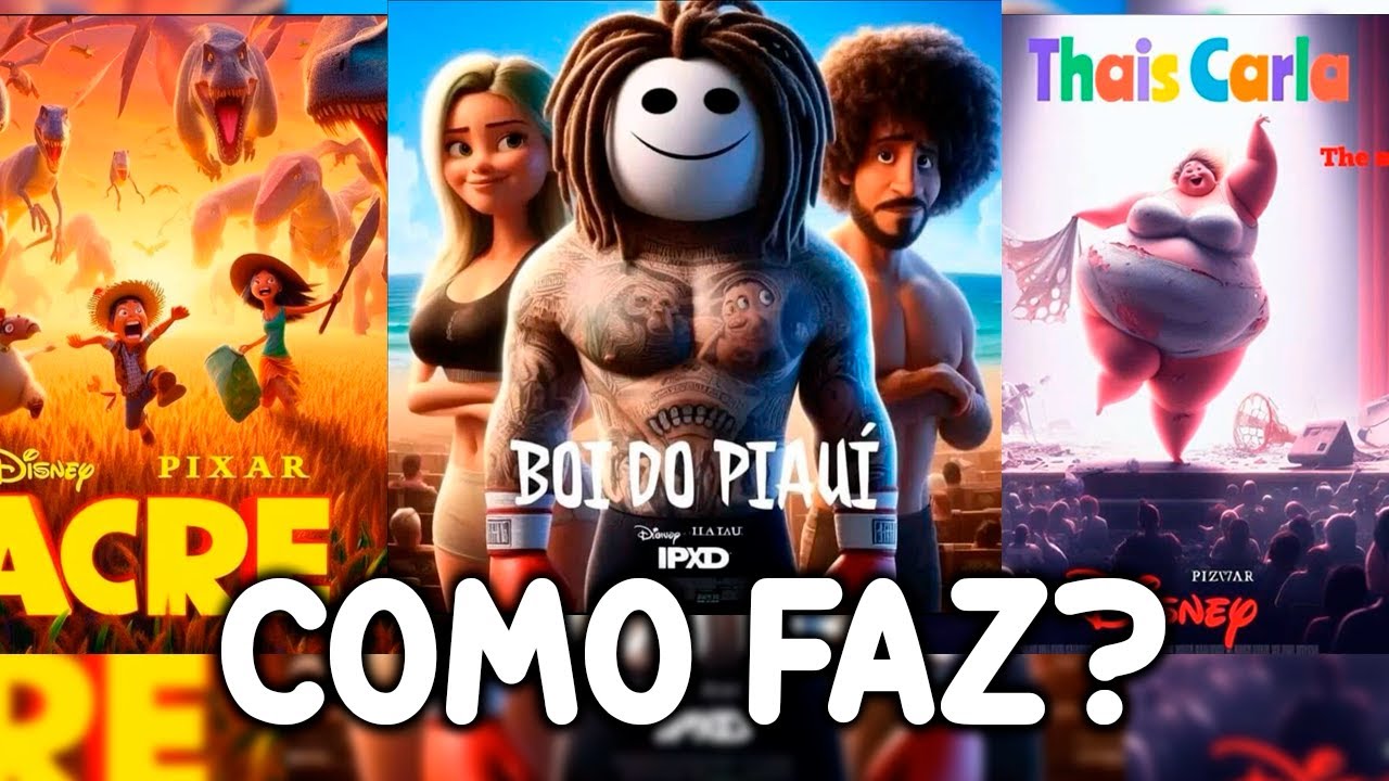 COMO CRIAR POSTERS FAKE DA DISNEY PIXAR GRÁTIS E RÁPIDO ? EXPLICADO ...