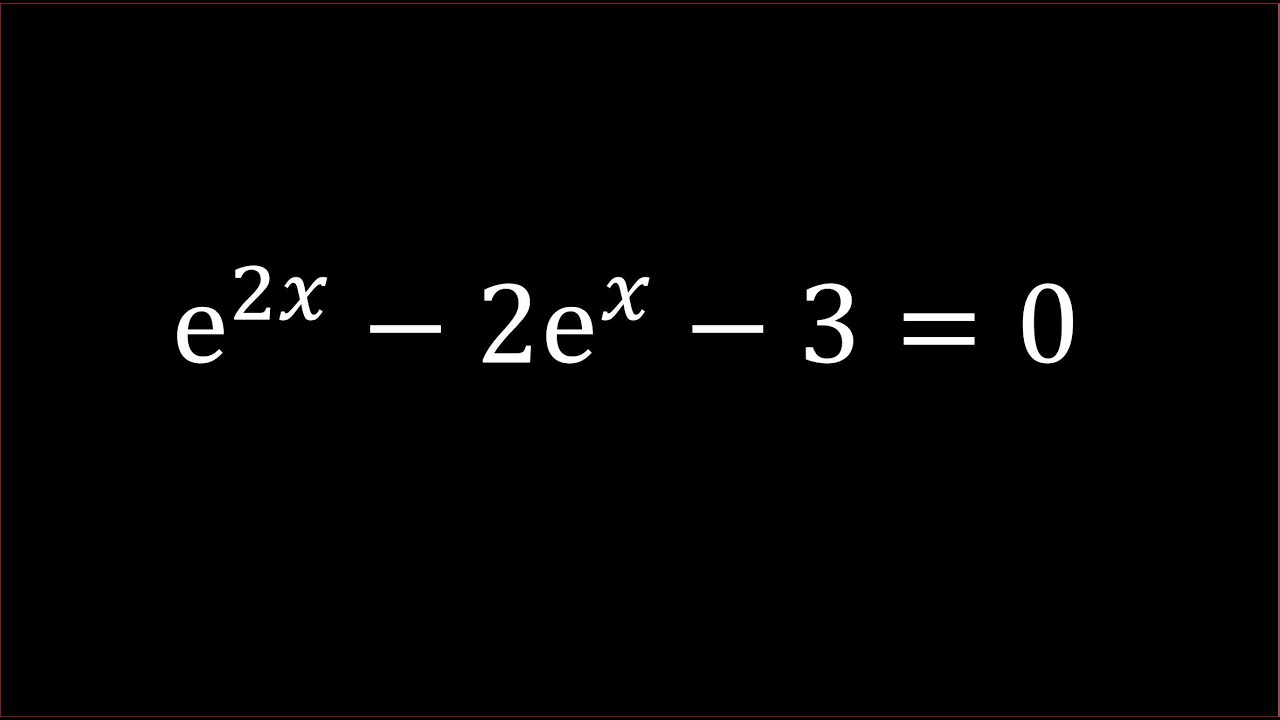 How To Solve An Exponential Equation That's Quadratic In Form Example 1 ...