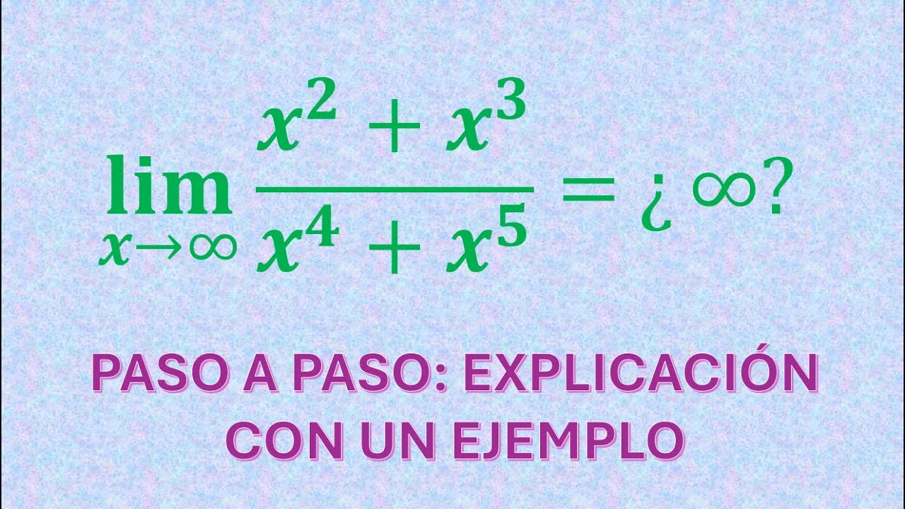 LÍMITE DE UNA FUNCIÓN CUANDO X TIENDE A INFINITO - EJERCICIO - REGLAS ...