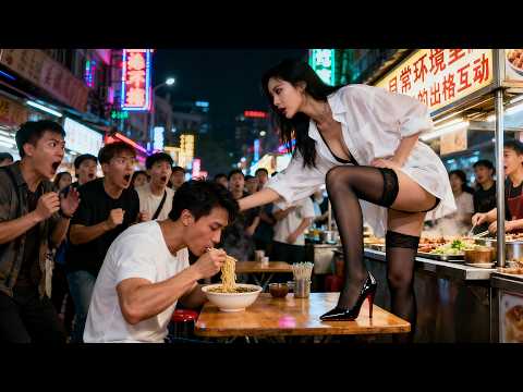混混欺負街邊吃麵小伙，殊不知小夥竟是隱藏高手，一把刀砍翻整條街，美女總裁倒貼百億身家求嫁！