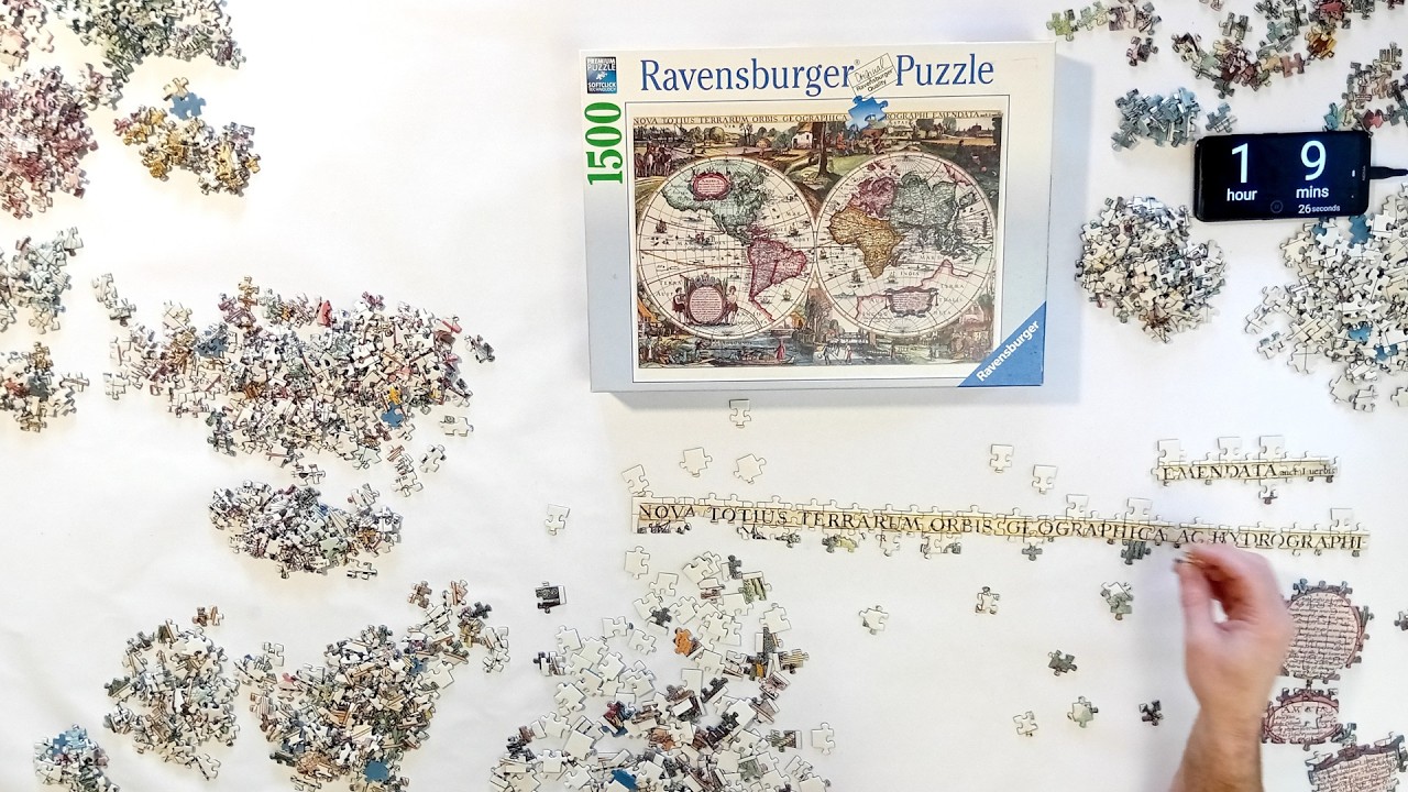 #93 Historic World Map 1636 Puzzle Time Lapse, Ravensburger 1500 piece ...