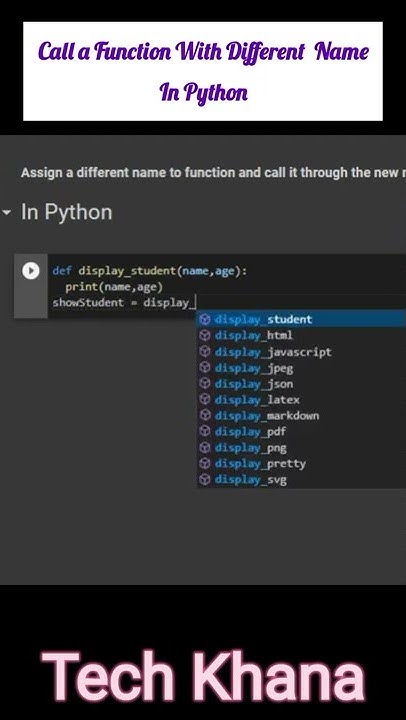 Call Function With Different Name In Python Programming Pythontutorial Python Pythoncode