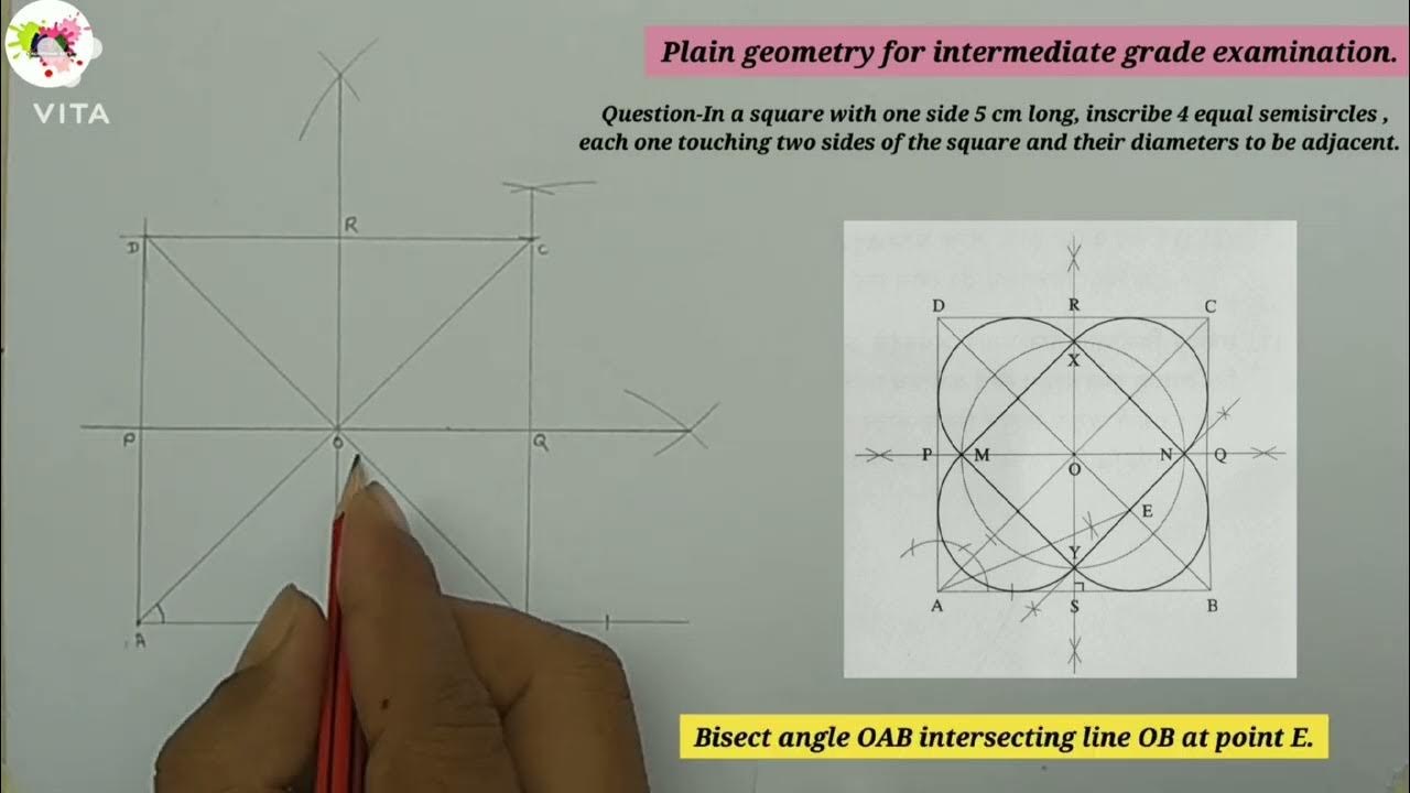 intermediate drawing grade examination geometry , diagram number -18 - YouTube