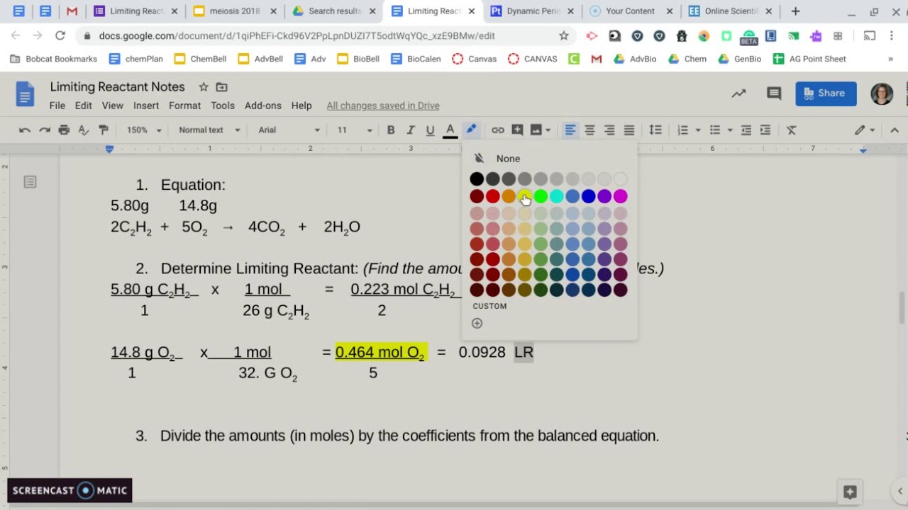 Limiting Reactant 2 Youtube 6991