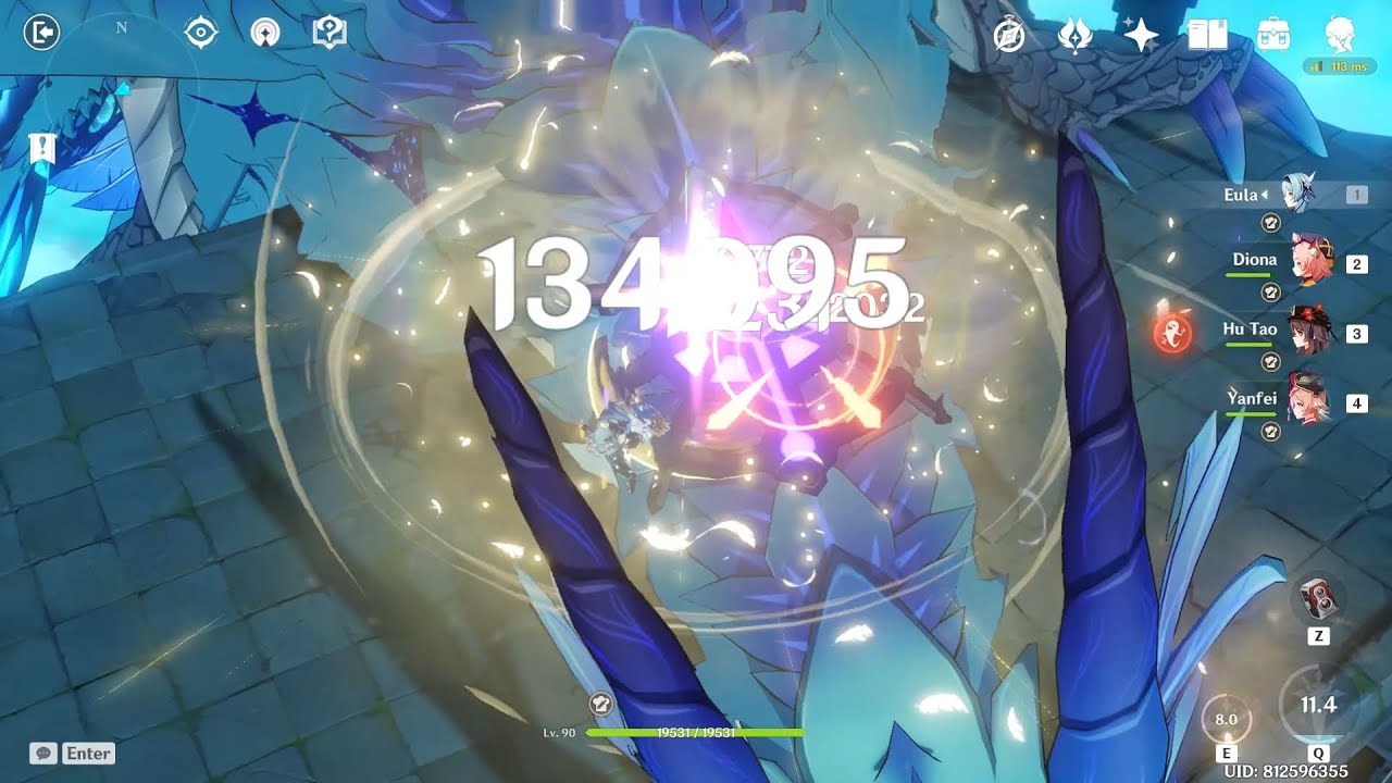 C0 Eula vs Lvl 90 Dvalin with Food & Team buff (There's not much of a ...