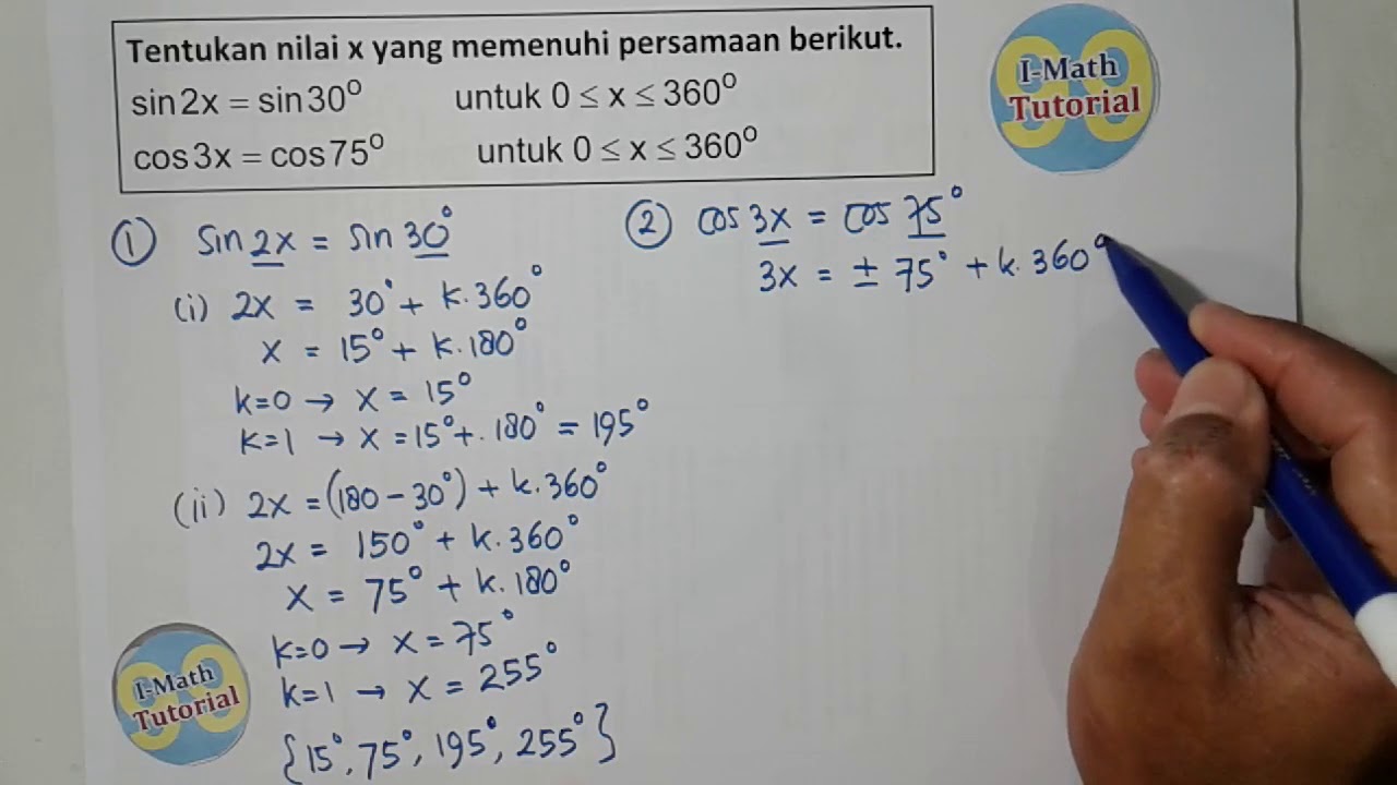 Tutorial Cara Menyelesaikan Persamaan Trigonometri Sin Ax Sin C Dan