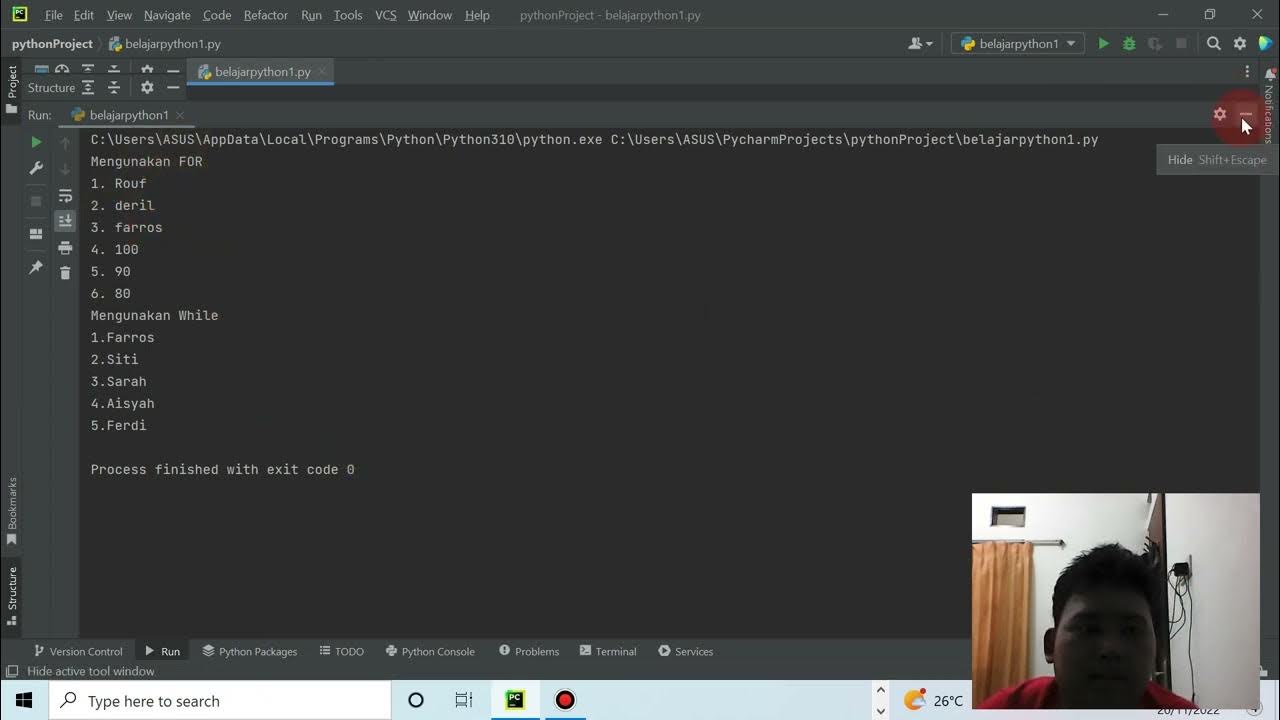python dasar list dan tuple - YouTube