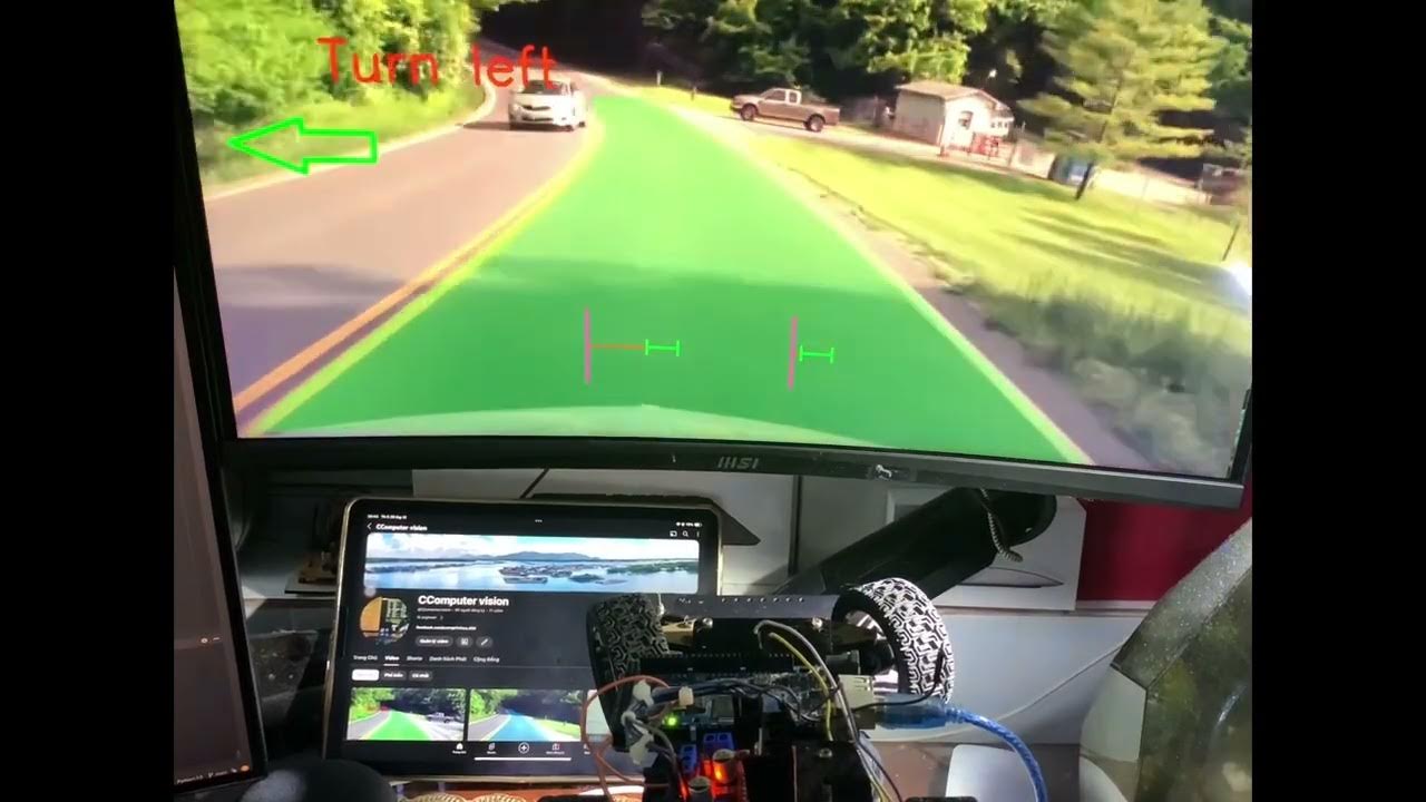 Autonomous Lane and control servo on car using Ai and arduino - short demo - YouTube