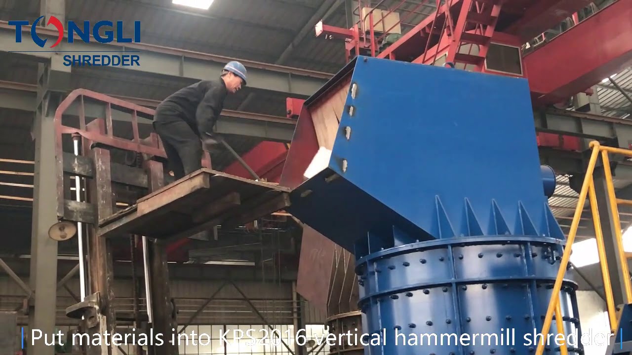 KPS2016 vertical hammermill shredder to shred aluminum baled materials ...