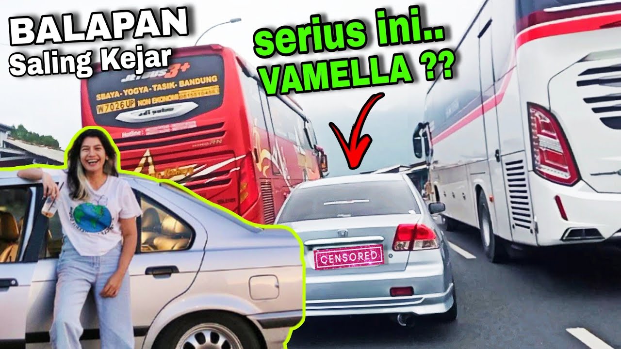 Tiktokers Vamells Balapan Sama Bus Viral Balapan Bus Sugeng Rahayu Vs Primajasa Youtube