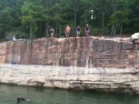 Hannah, Hagen and Chase Heber Springs cliff jump - YouTube