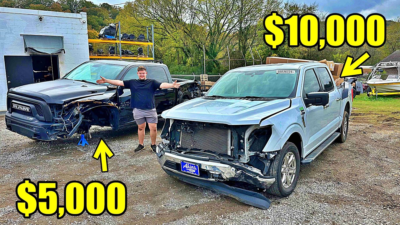 We BOUGHT 2 More WRECKED TRUCKS AT THE SALVAGE AUCTION!! WHICH IS ...