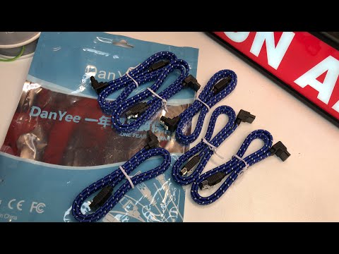 6 Packs Blue 18 Inch Nylon Braided SATA III Cable 6Gbps Compatible SATA HDD SSD CD Drive DVD Drive