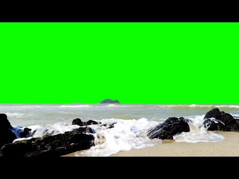 Sea Beach water waves Green Screen Background Footage HD - YouTube