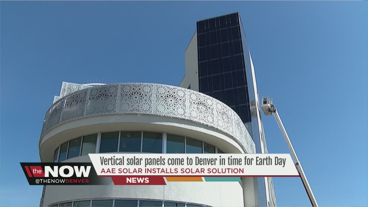 Vertical solar panels come to Denver in time for Earth Day - YouTube