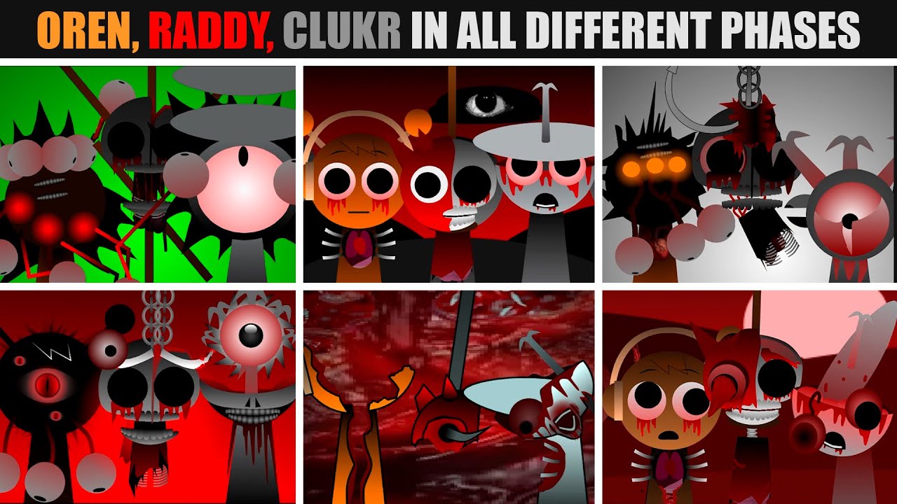 OREN, RADDY, CLUKR in ALL Different Phases | 1 - 888 Phases - YouTube