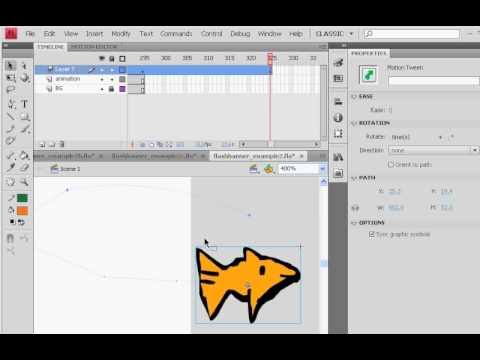 Flash CS4 Banner with Motion Tweening and Motion Guides- Part 7 - YouTube